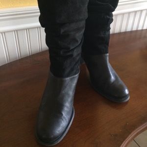 Markon | Shoes | Markon Womens 85m Black Leather Scrunch Boots | Poshmark